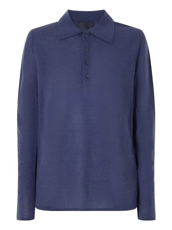 Tibi Wool-blend Knit Polo Sweater - Blue