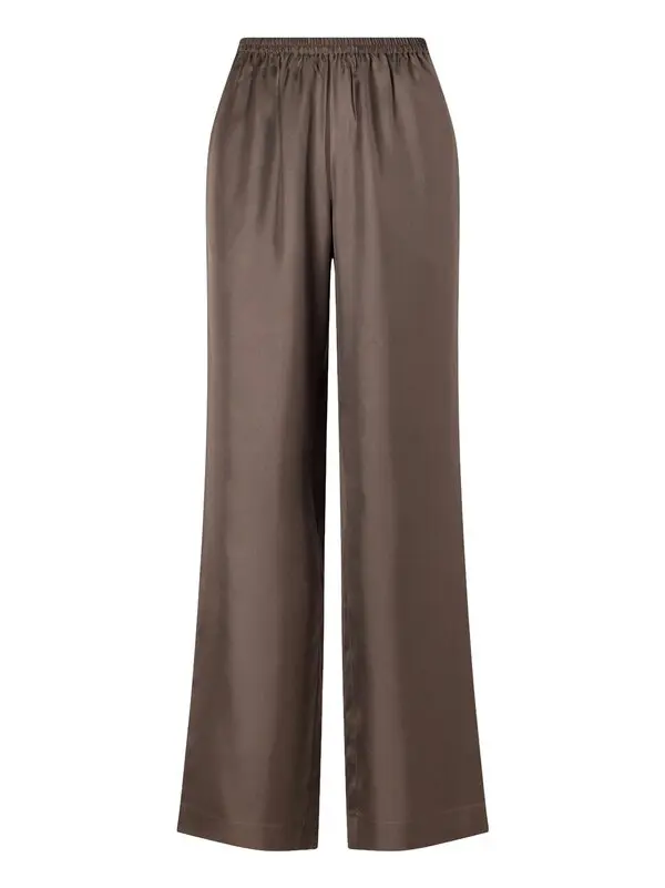 Loulou De Saison Alera Silk Wide-leg Pants - Brown