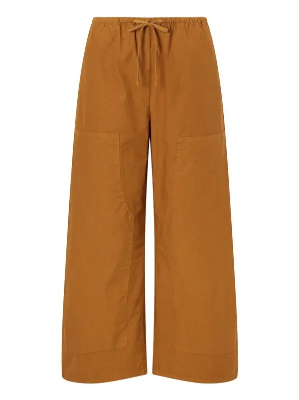 LESET Kyoto Cotton Wide-leg Pants - Brown