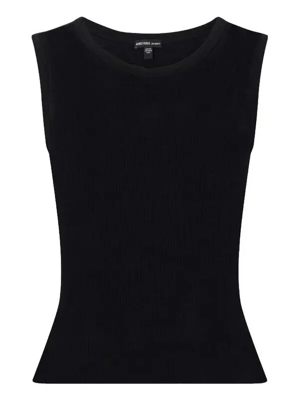 JAMES PERSE Ribbed Cotton And Cashmere-blend Tank Top - Black