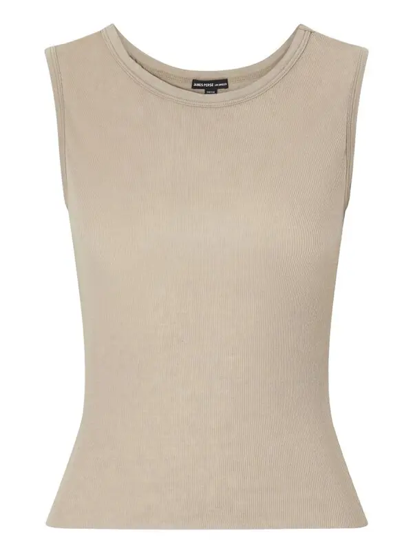 JAMES PERSE Ribbed Cotton And Cashmere-blend Tank Top - Brown
