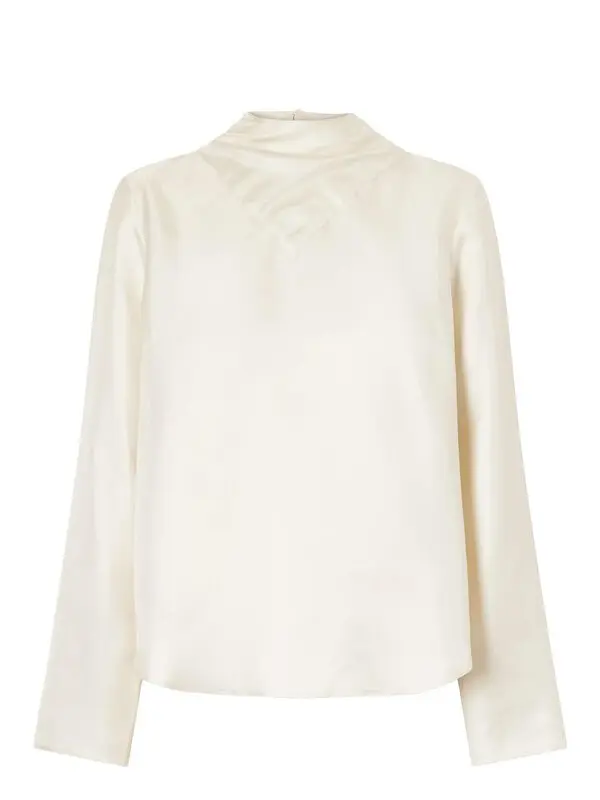 Loulou De Saison Gala Scarf-detail Silk-twill Blouse - Ivory