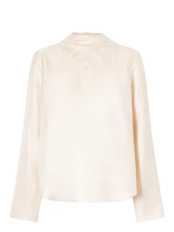 Loulou De Saison Gala Scarf-detail Silk Blouse - Neutrals