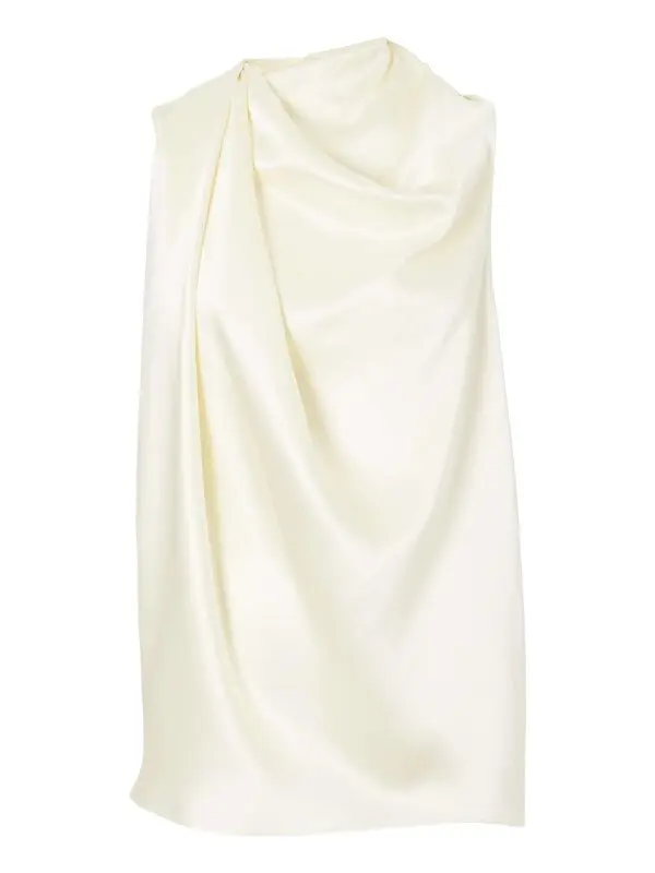 HEIRLOME Kate Draped Silk-satin Top - Ivory