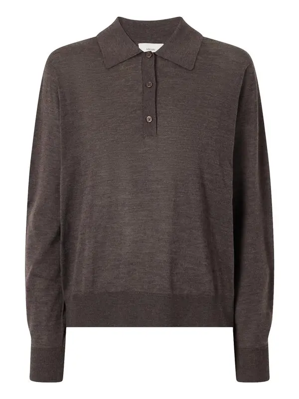 Loulou De Saison Miles Cashmere Polo Sweater - Brown