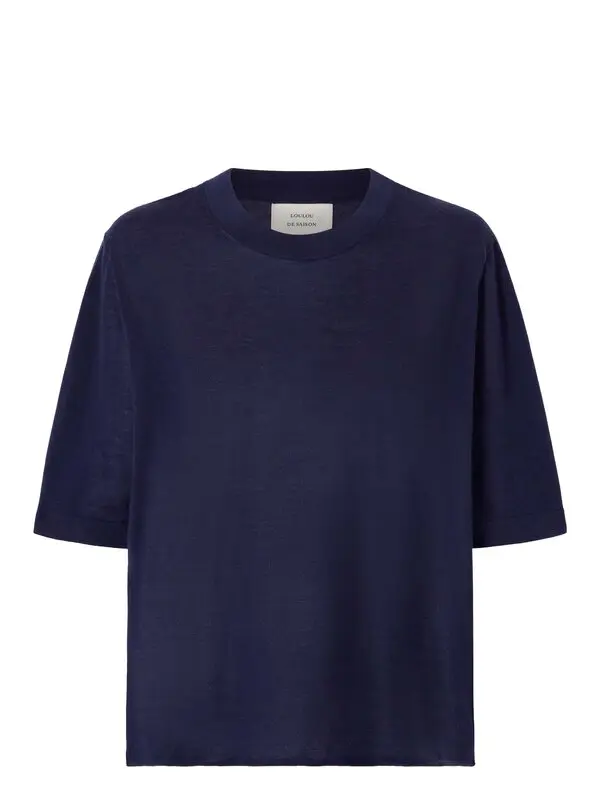 Loulou De Saison Mélange Cashmere T-shirt - Navy