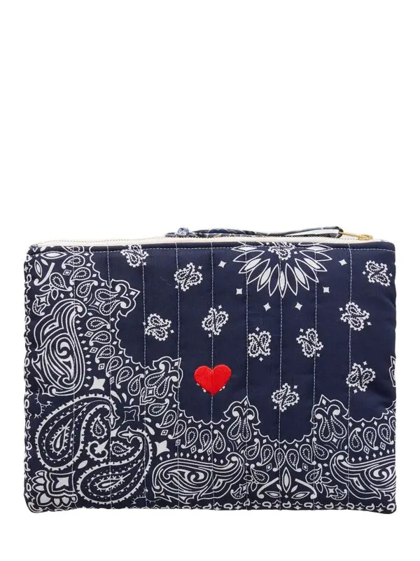 CALL IT BY YOUR NAME Coeur Vanity Bandana-print Cotton Pouch - Navy