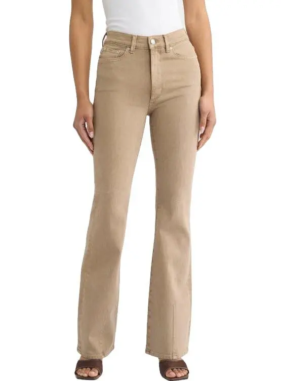DL1961 Bridget High-waist Bootcut Jeans With Front Slits - Desert