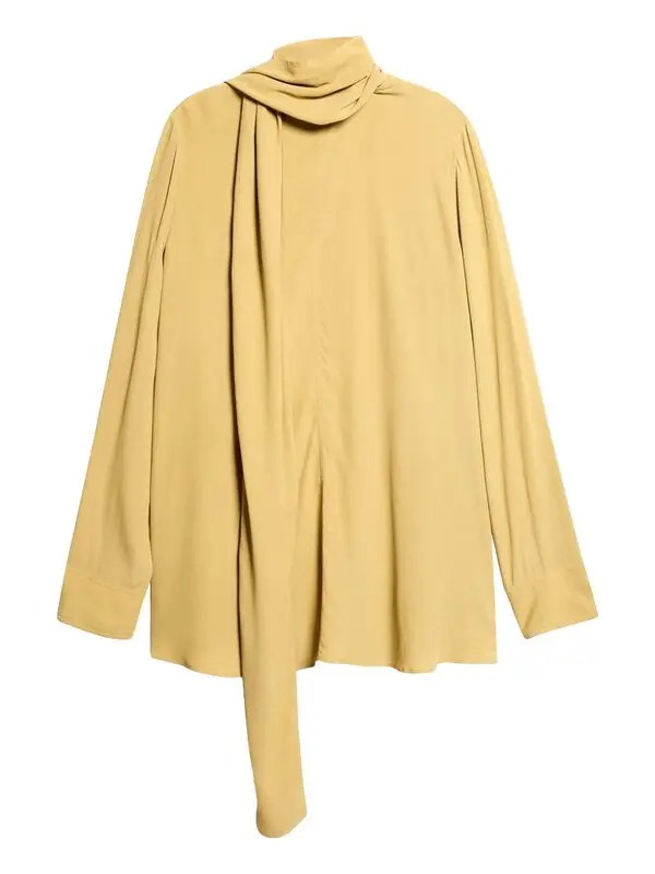 TOTEME Draped Scarf Georgette Top - Desert