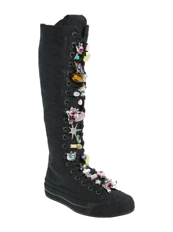 CONVERSE X COLLINA STRADA Chuck 70 Xx-hi Embellished Lace-up Boots - Black/black/black