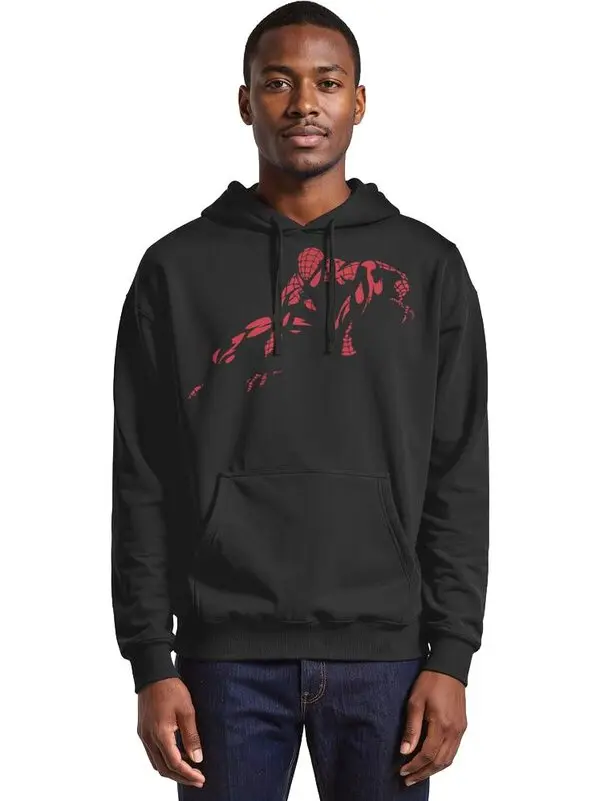 MARVEL: SPIDER-MAN Spider-man Vintage Red Wraith Shadow Pose Pullover Hoodie - Black