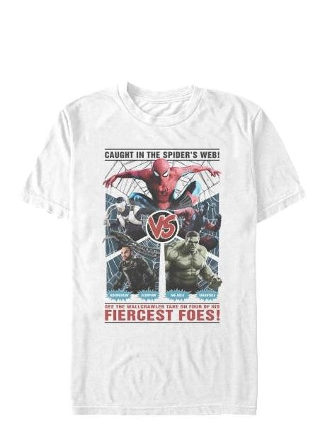 SPIDER-MAN: BRAND NEW DAY Spider-man Brand New Day Wallcrawler And Fiercest Foes Graphic T-shirt - White