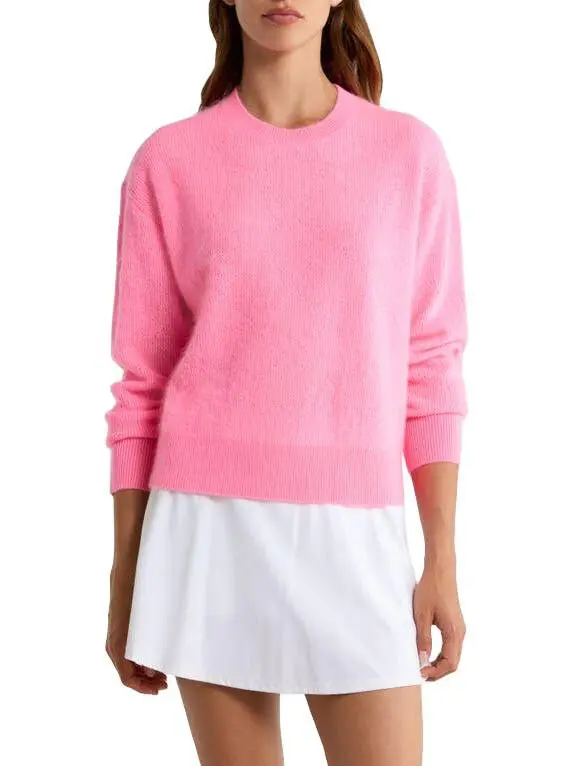 G/fore Pointelle Brushed Cashmere Crewneck Sweater - Candy