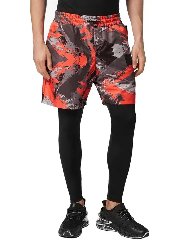 PLEIN SPORT Running Pants - Black/orange