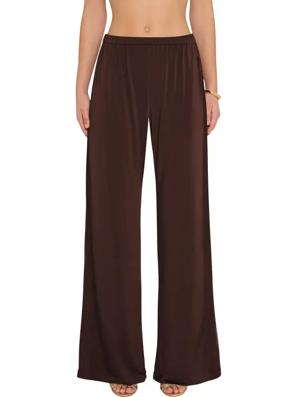 Amanda Uprichard Mariko Wide Leg Pants - Cocoa