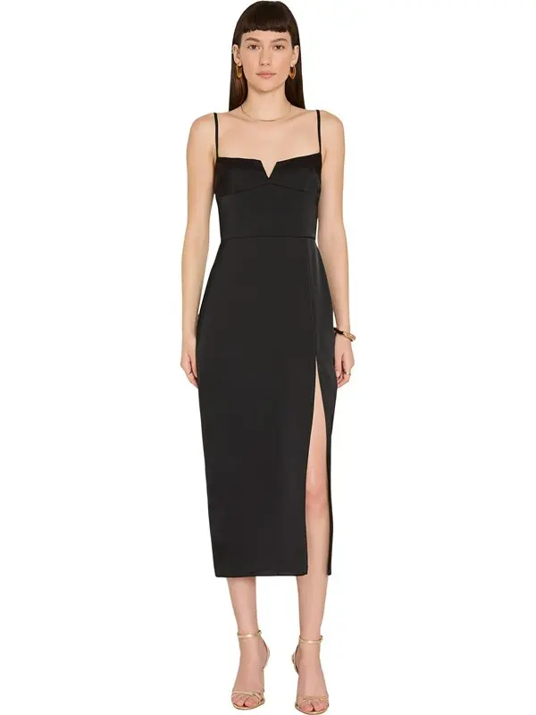 Amanda Uprichard Lyra Midi Dress - Black