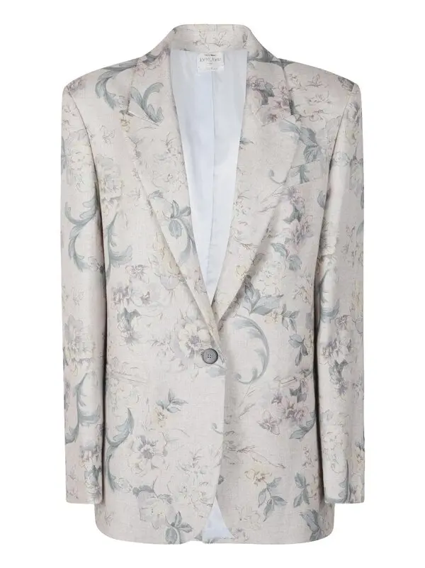 FORTE_FORTE Tailored Printed Blazer - White