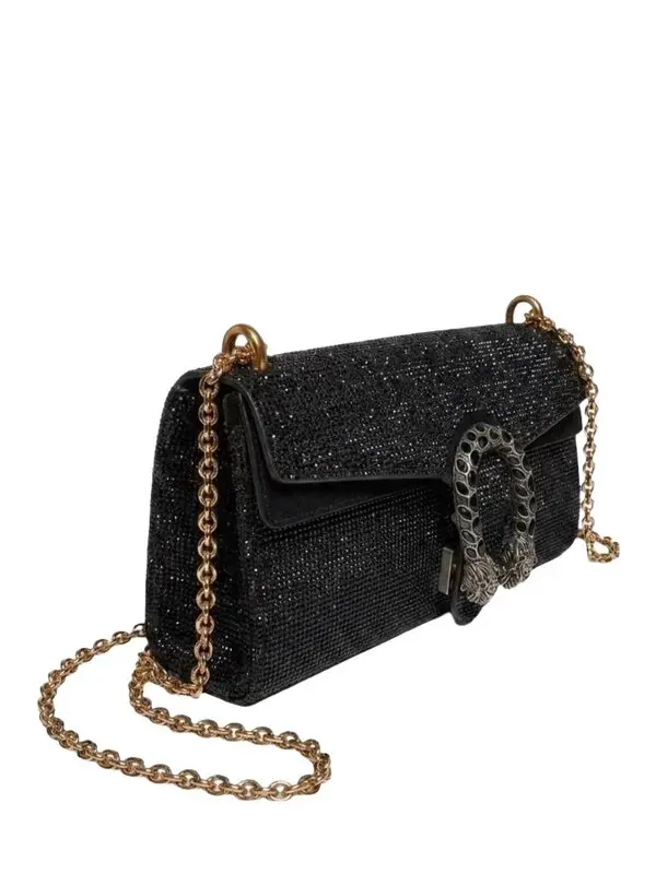 Gucci Dionysus Crystal Medium Shoulder Bag - Black