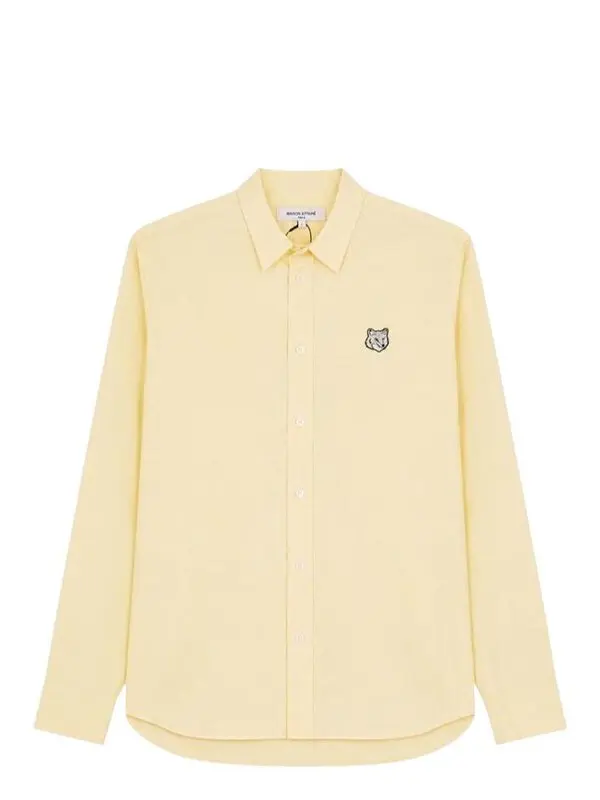 Maison Kitsuné Tonal Fox Head Casual Shirt - Straw