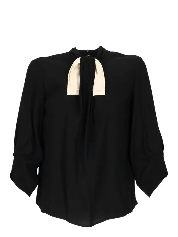 Elisabetta Franchi Tie-neck Top - Black