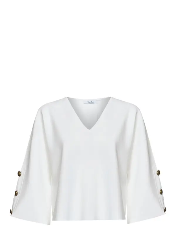 Max Mara V-neck Cropped Jumper With Button Detail - No
