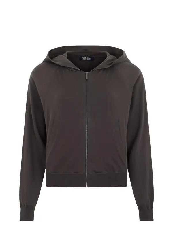 Max Mara Long-sleeved Hooded Sweatshirt - Black