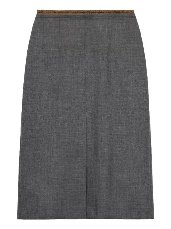 Prada Rush Stitch Midi Skirt - Slate Ash