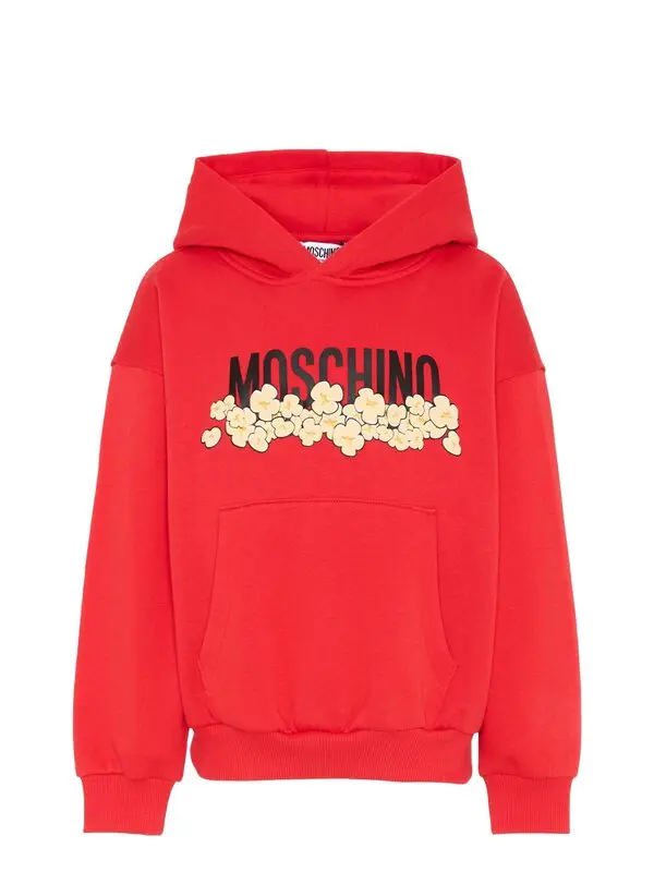 Moschino Logo-print Popcorn-motif Hoodie - Red