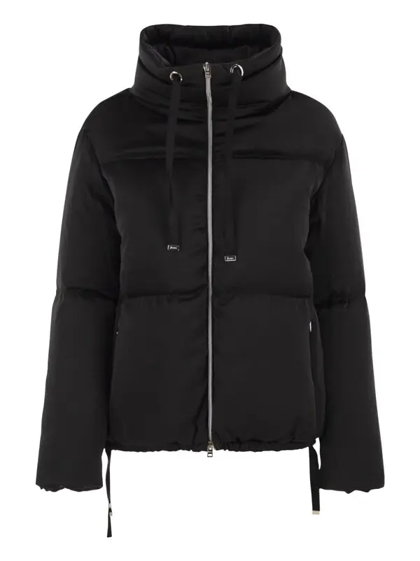 Herno High-neck Padded Down Jacket With Drawstring Collar - Black