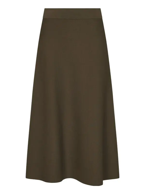 Max Mara Flared Knit Skirt - Green