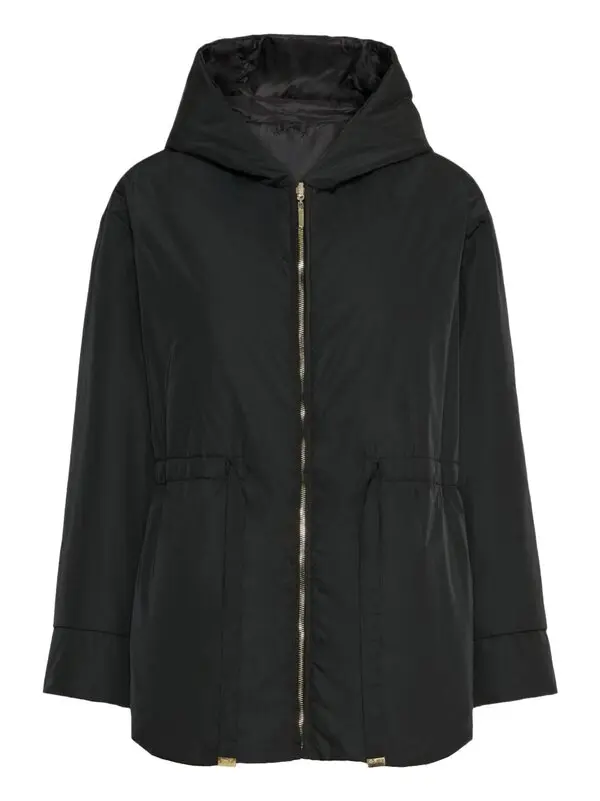 Max Mara Charme Zip-up Drawstring Coat - Black