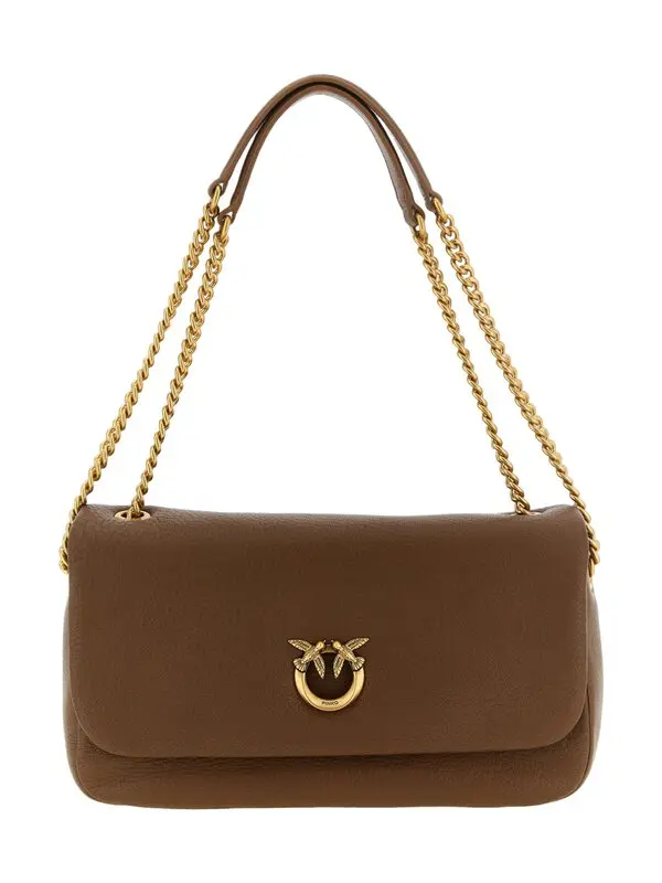 Pinko Love Birds Chain Shoulder Bag - Brown