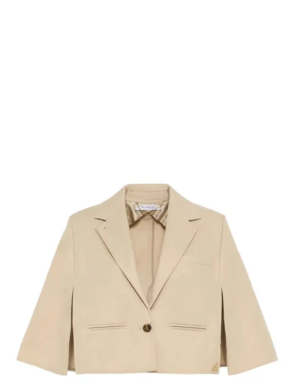 Max Mara Single-breasted Cape - Stone