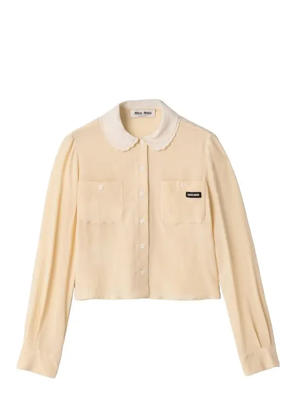 Miu Miu Long-sleeved Shirt - Vanilla