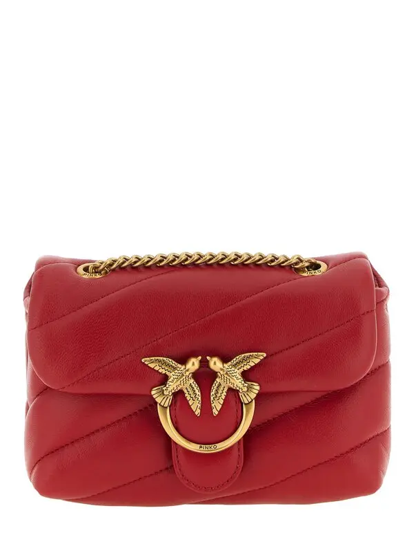 Pinko Love Birds Baby Puff Crossbody Bag - Rosso