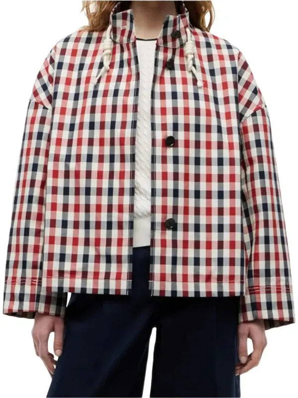 Tommy Hilfiger Gingham Check Drawstring Jacket - No