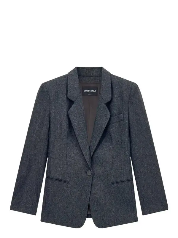 Giorgio Armani Single-breasted Blazer With Notched Lapel - Grey