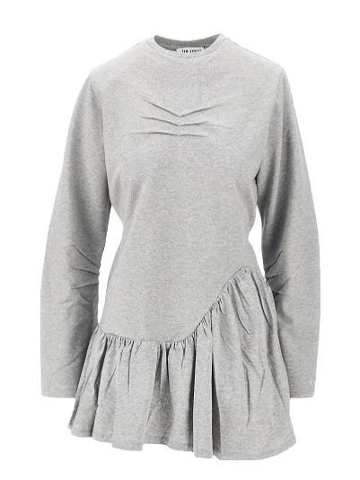 Attico Pleated Long-sleeve Mini Dress - No