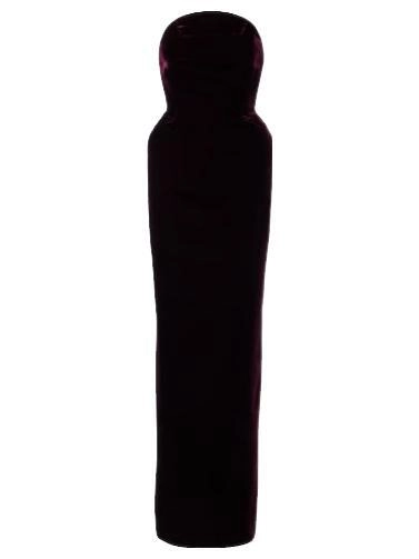 MUGLER Velvet Bustier Gown - Wine Red