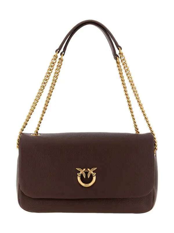 Pinko Love Birds Chain Shoulder Bag - Brown