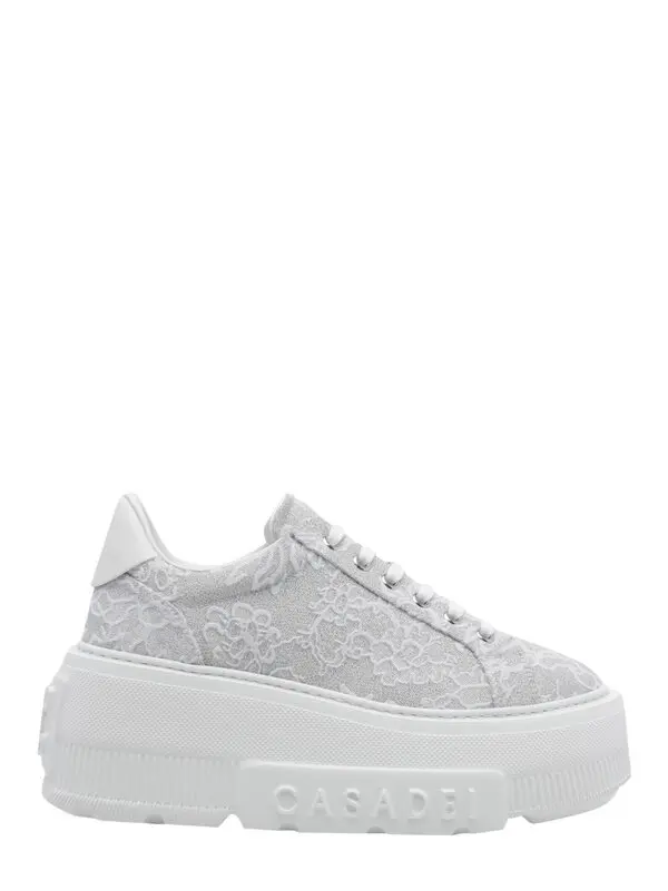 Casadei Nexus Rigel Glitter Finish Sneakers - Silver/white