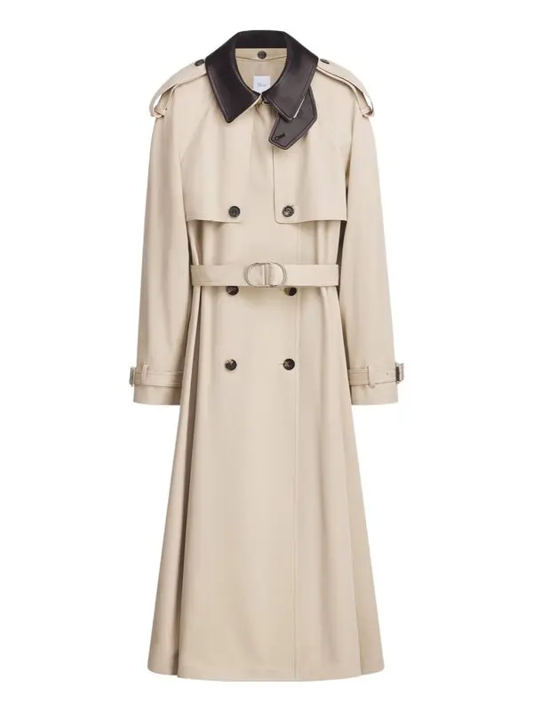 Dior Trench Coat With Embroidered Details - Beige