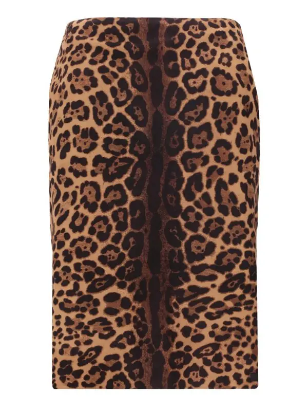 Lela Rose Leopard Print Skirt - Black