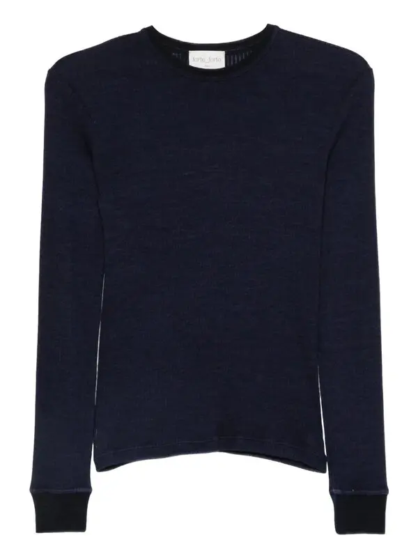 FORTE_FORTE Ribbed Long-sleeve T-shirt - Night