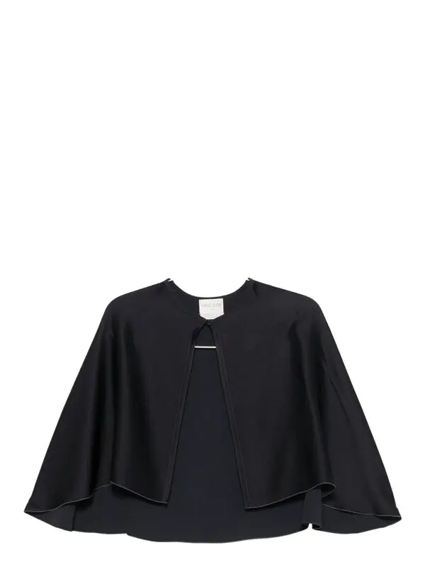 FORTE_FORTE Satin Cape-style Shirt - Night