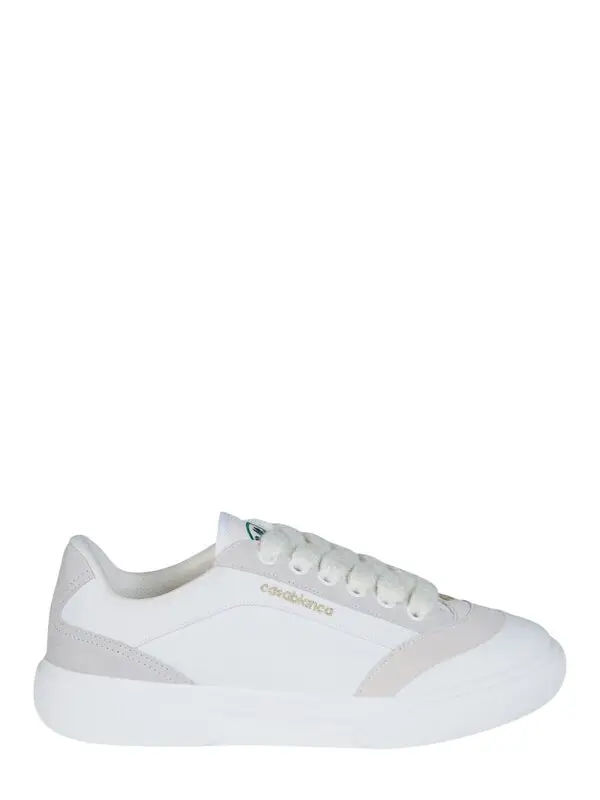 Casablanca Textured Lace-up Low-top Sneakers - White/cream