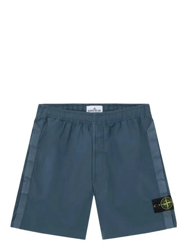 Stone Island Bermuda Shorts With Elastic Waist And Wide Leg Fit - Slate Blue