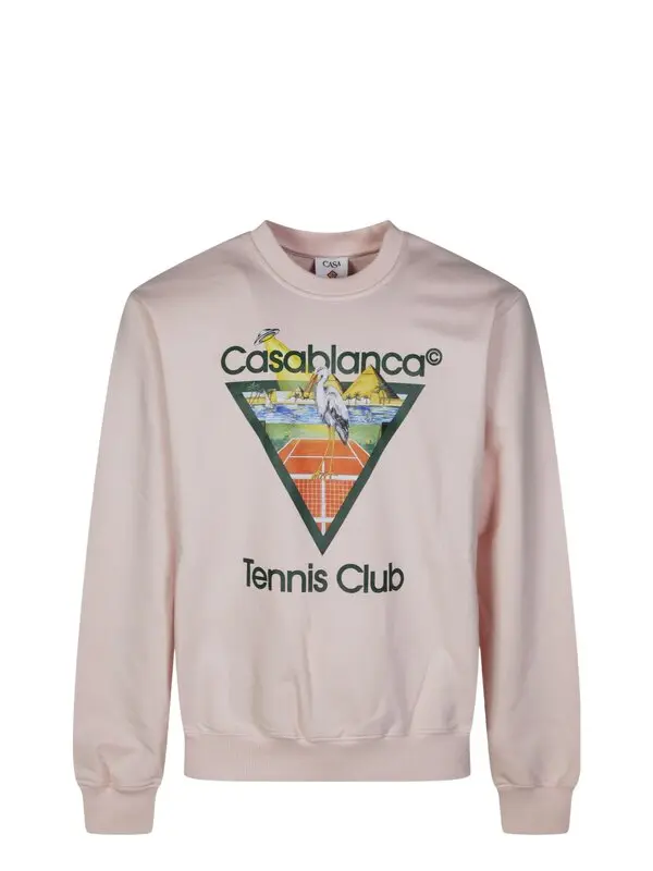 Casablanca Long Sleeve Sweatshirt With Printed Graphic - Nude