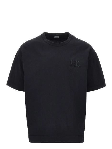 C.P. COMPANY Logo-embroidered T-shirt - Black