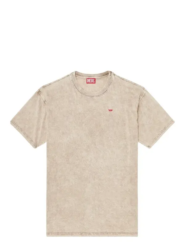 DIESEL® Logo-patch Cotton T-shirt - Beige